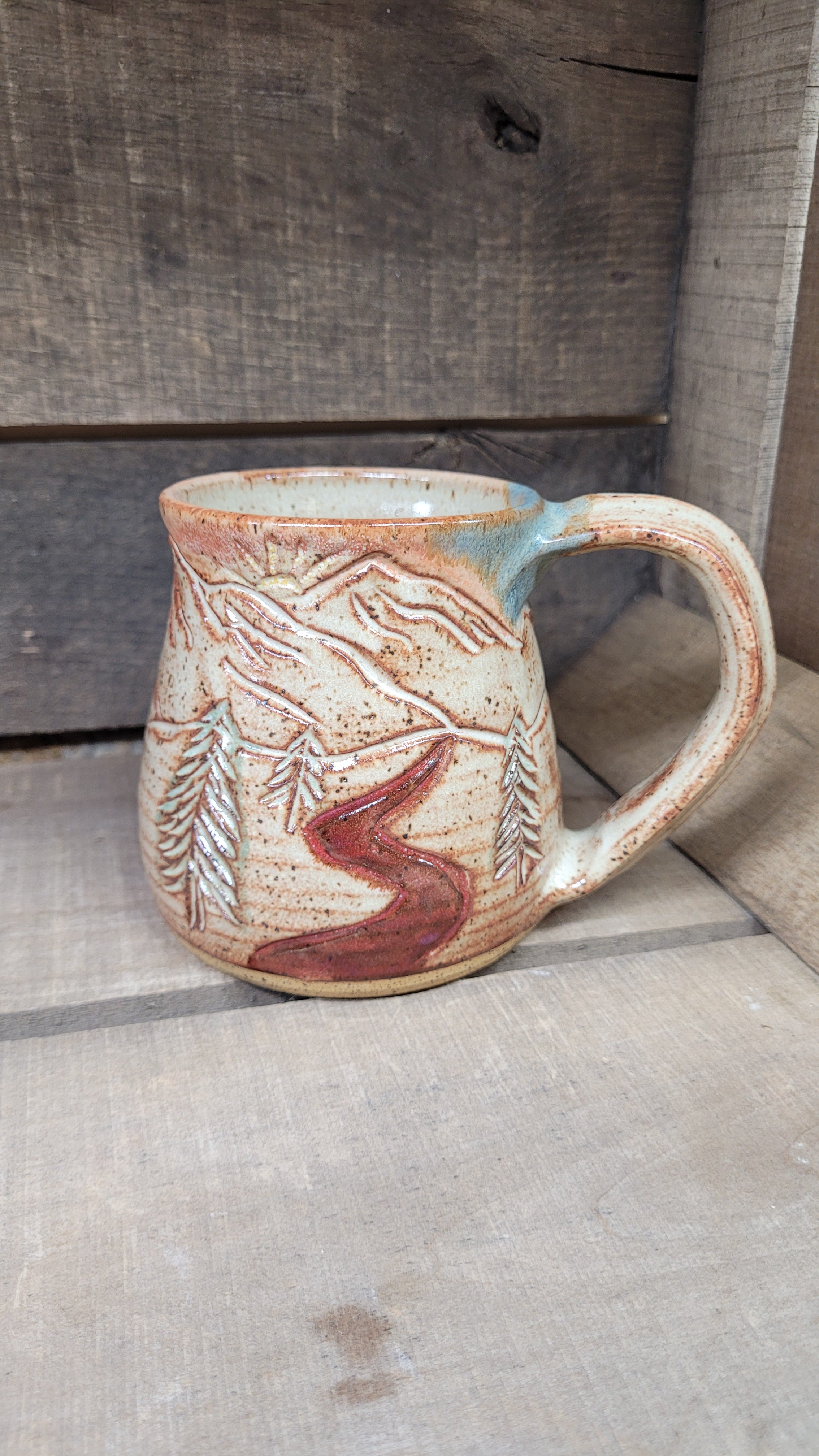 Road with Mountain Sunset Mug - Chai 14oz – MesaWade Mudworks LLC